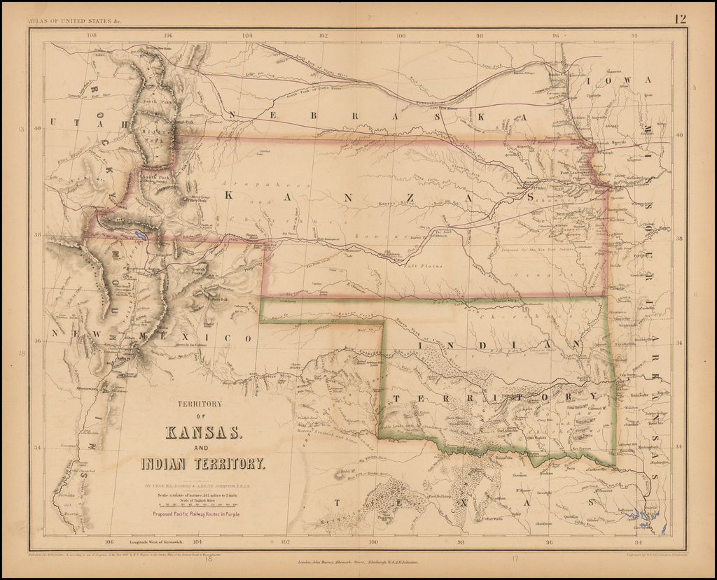Territory of Kansas and Indian Territory [including parts of Colorado ...
