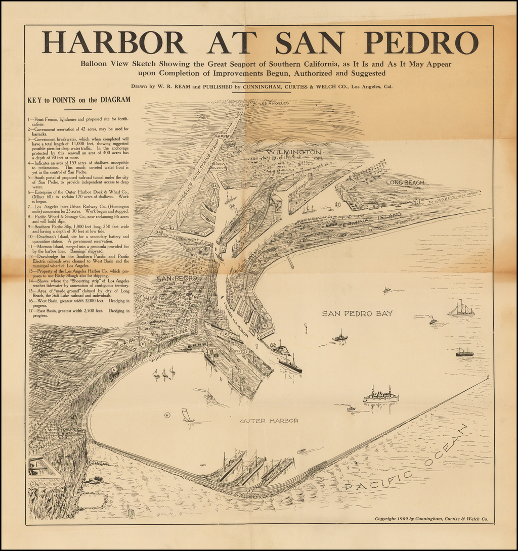 San Pedro Bay Map Admiralty 1082 US West Coast California San Pedro