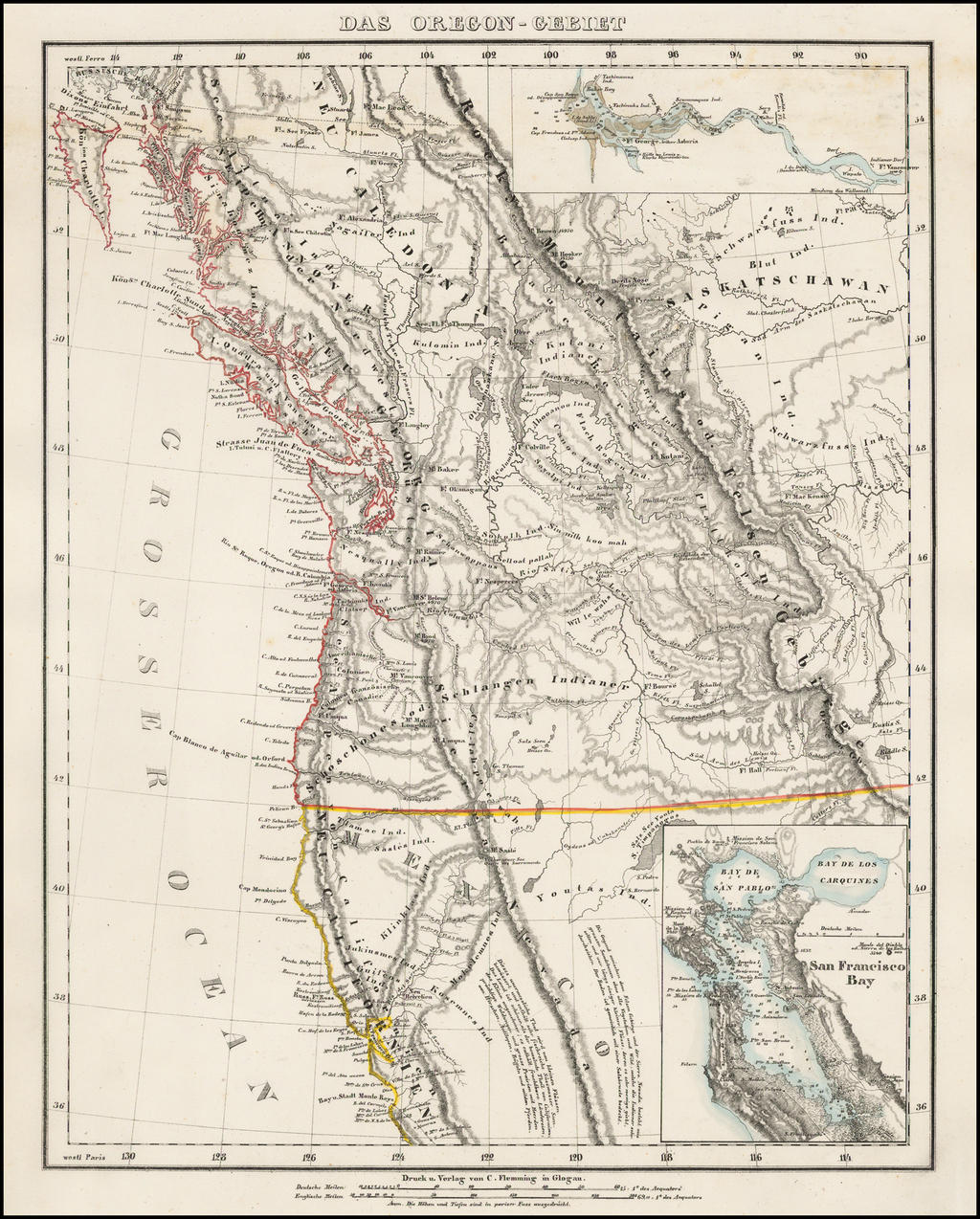 Das Oregon-Gebiet - Barry Lawrence Ruderman Antique Maps Inc.