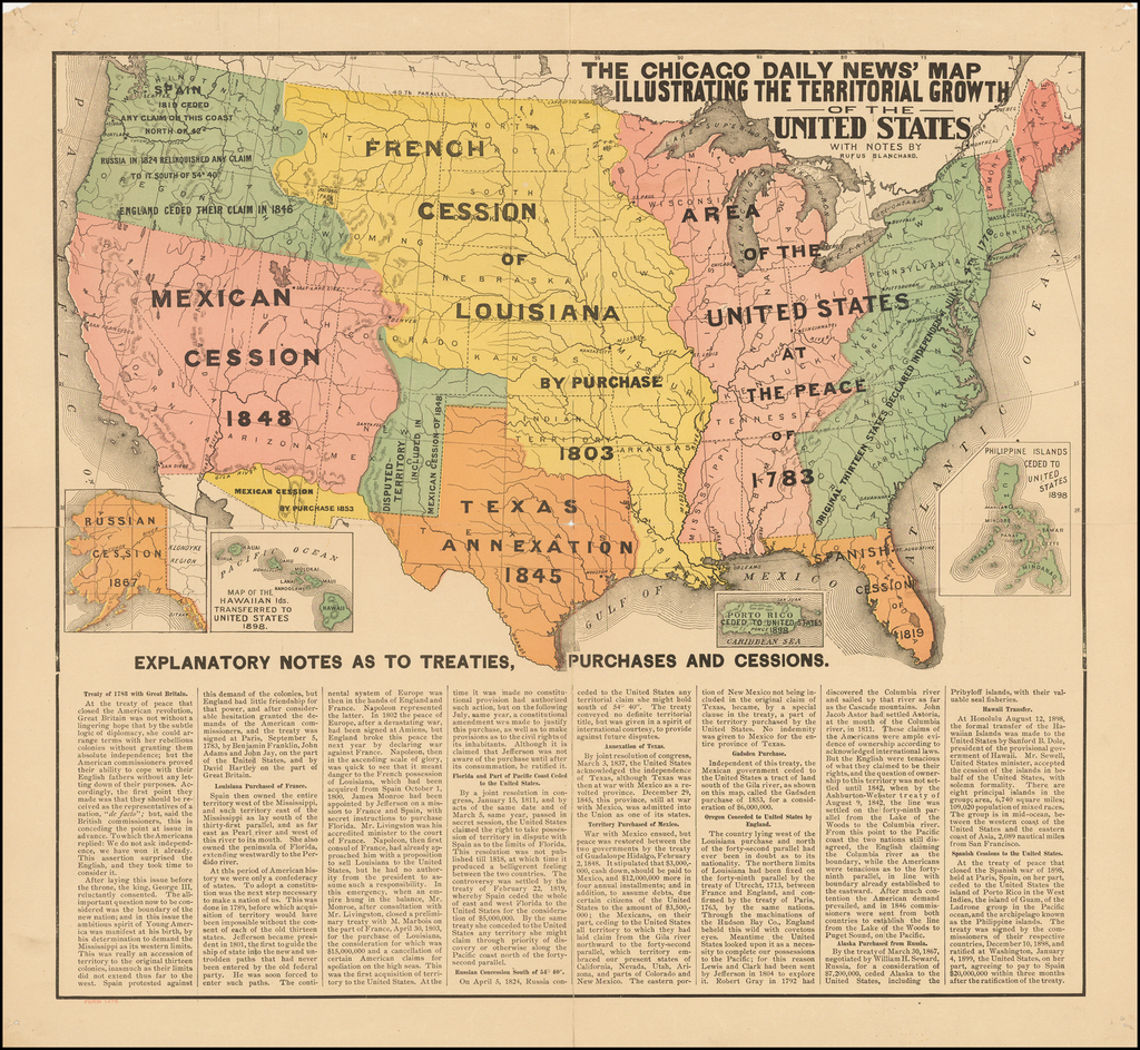 The Chicago Daily News' Map Illustrating The Territorial Growth of the ...
