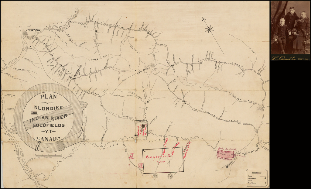 Map of the Klondike and Indian River Goldfields Drawn Y.T. Canada (with ...