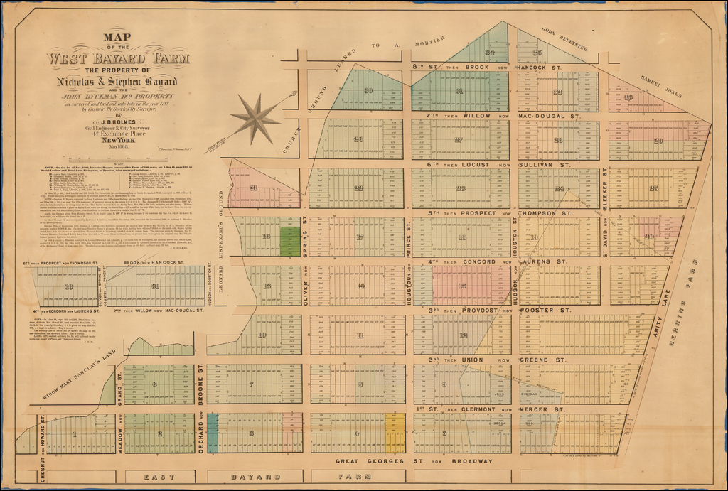 Map of the West Bayard Farm The Property of Nicholas & Stephen Bayard ...