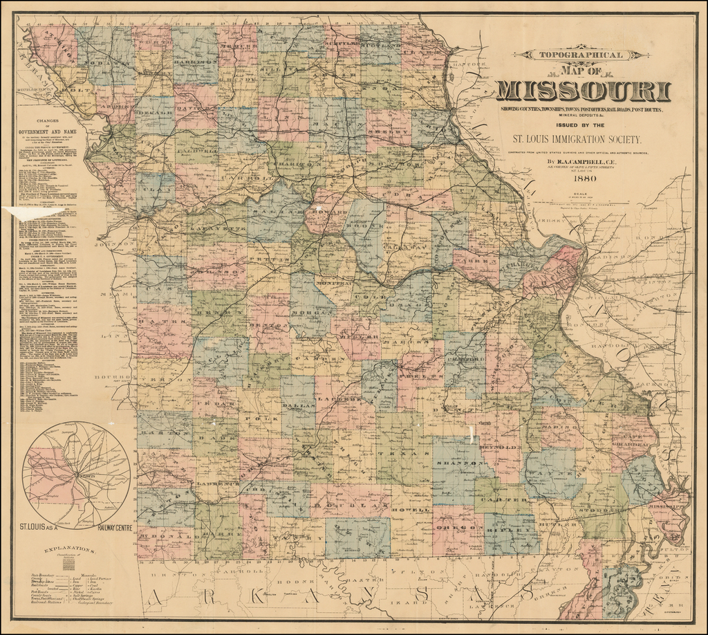 Missouri Map With County Lines