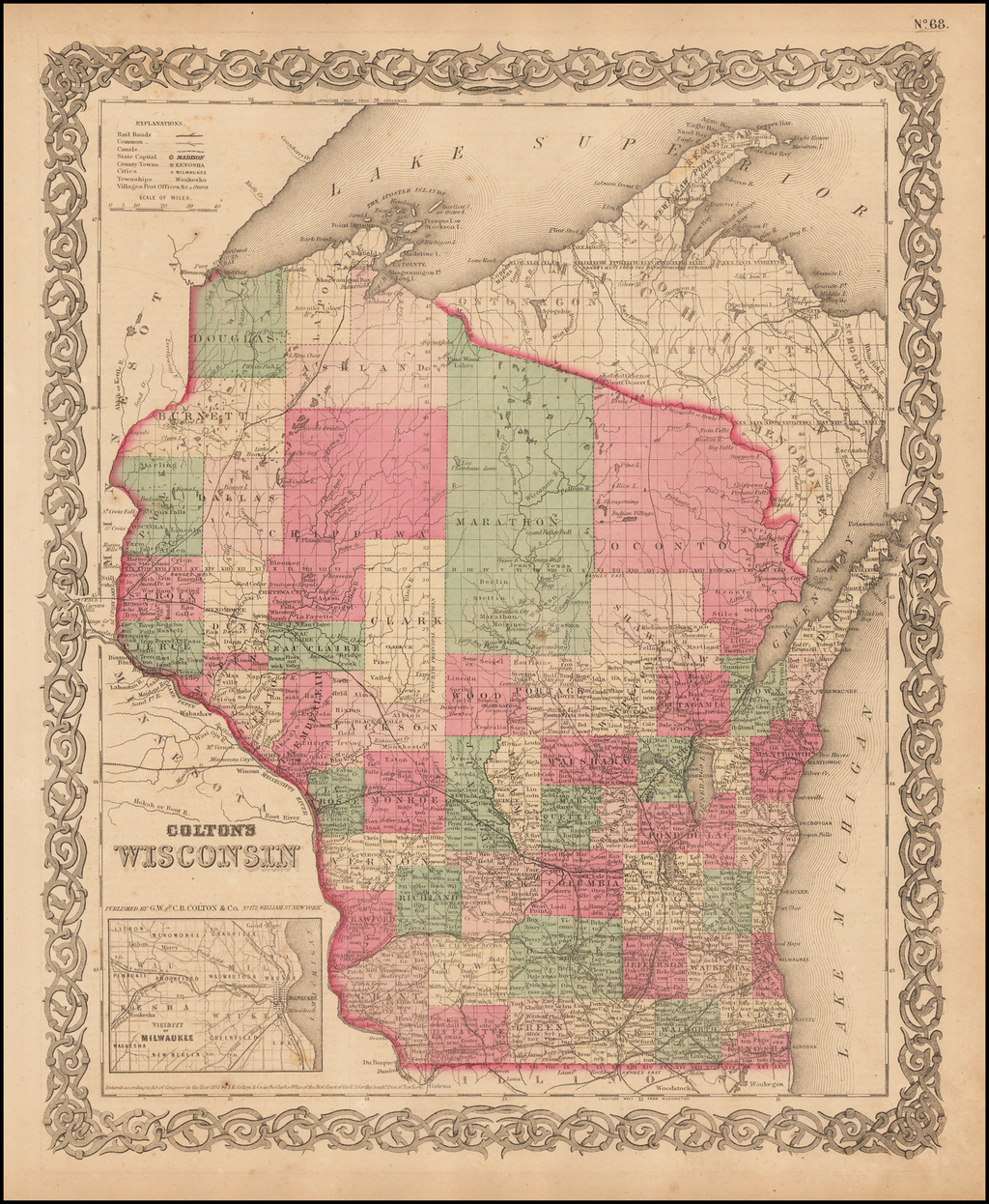 Colton's Wisconsin - Barry Lawrence Ruderman Antique Maps Inc.