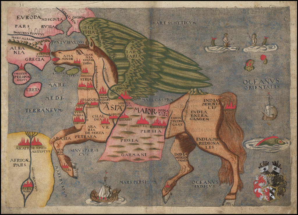 [Asia in the Form of Pegasus] - Barry Lawrence Ruderman Antique Maps Inc.