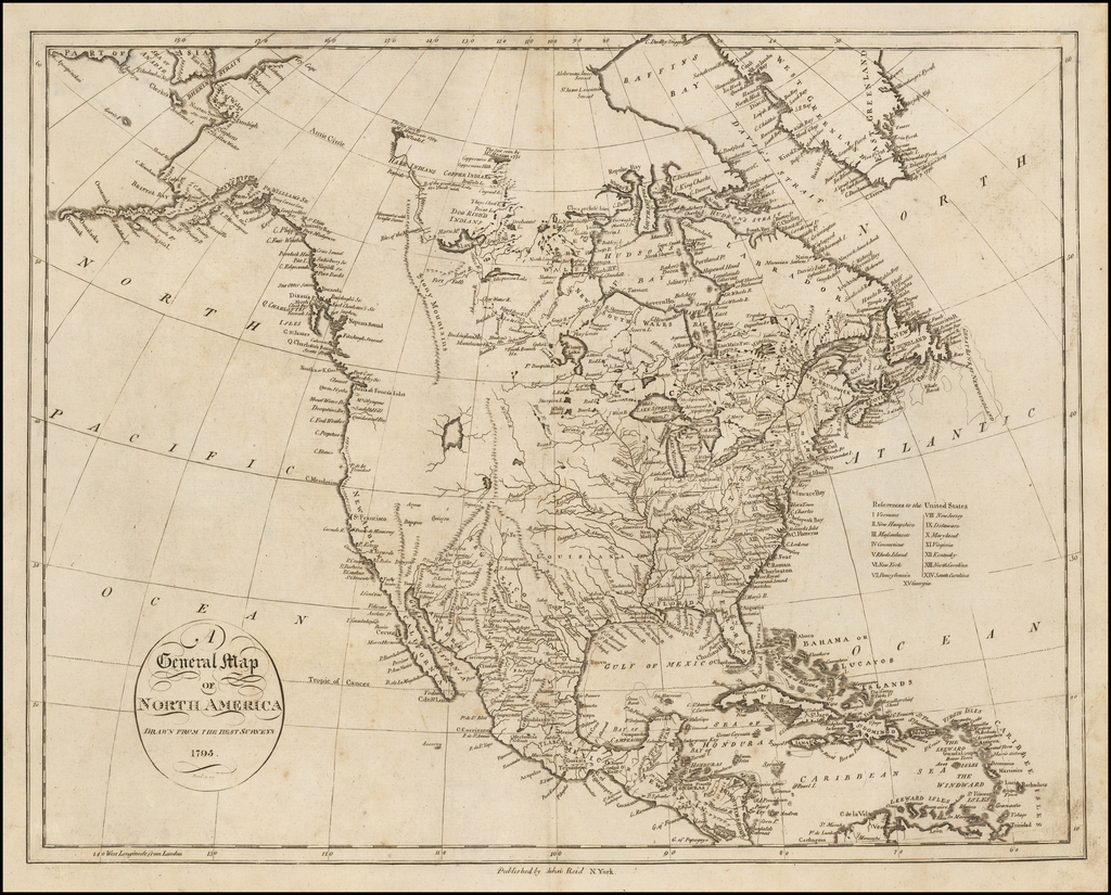A General Map of North America Drawn From The Best Surveys . . . 1795 ...