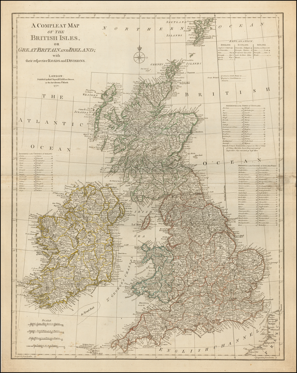 A Compleat Map of the British Isles, or Great Britain And Ireland; with ...