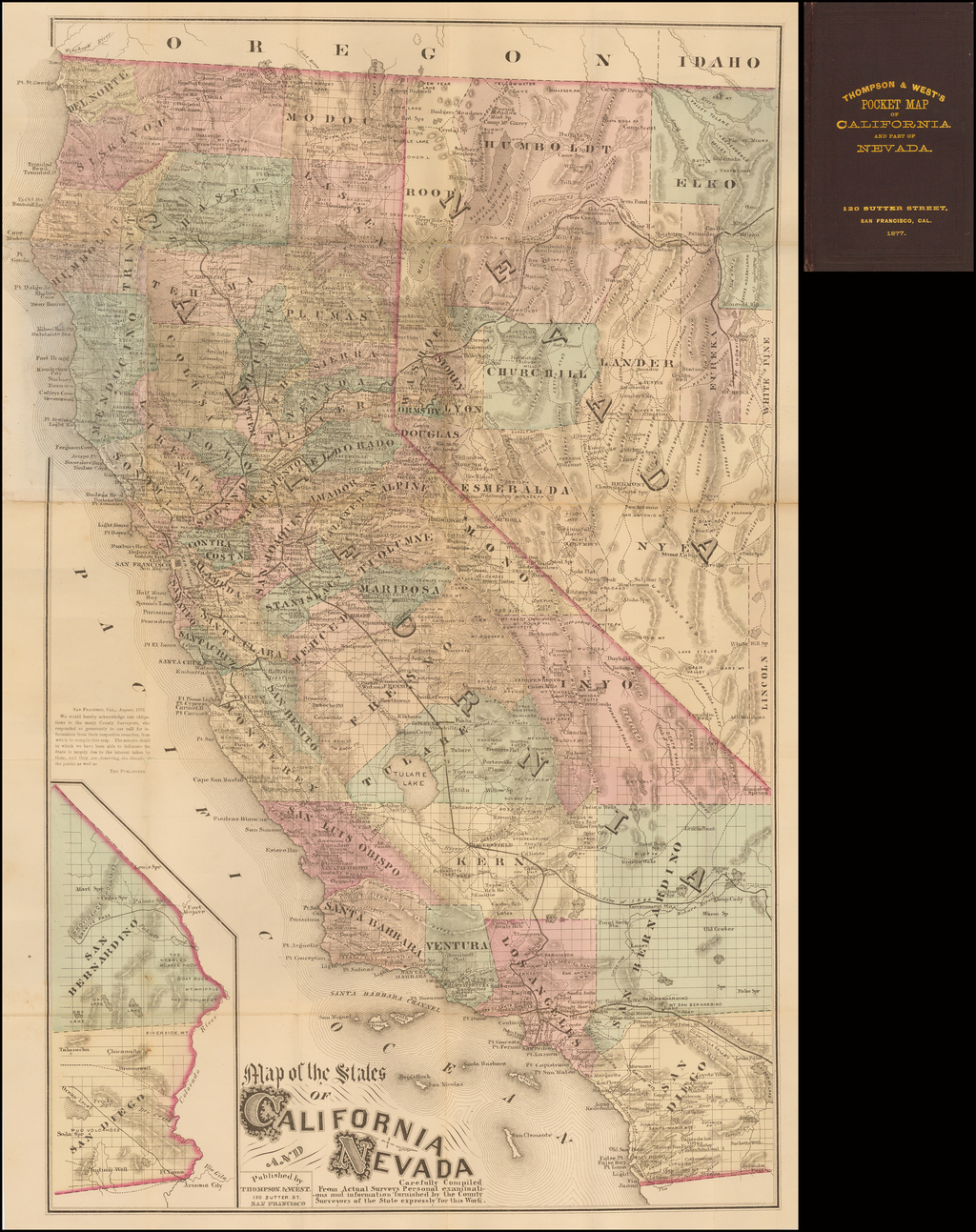 Map of the States of California and Nevada Carefully Compiled From ...