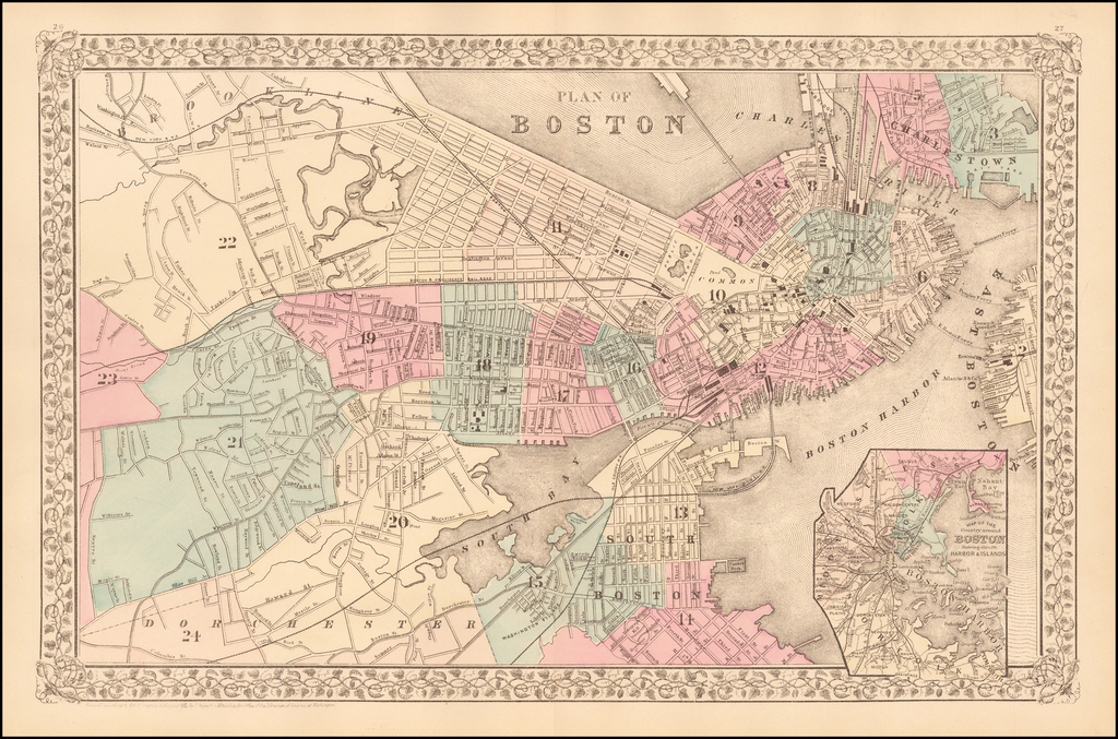 Plan of Boston (double page) - Barry Lawrence Ruderman Antique Maps Inc.