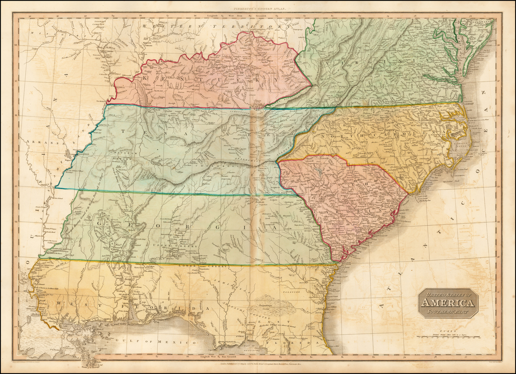 Physical Map South United States