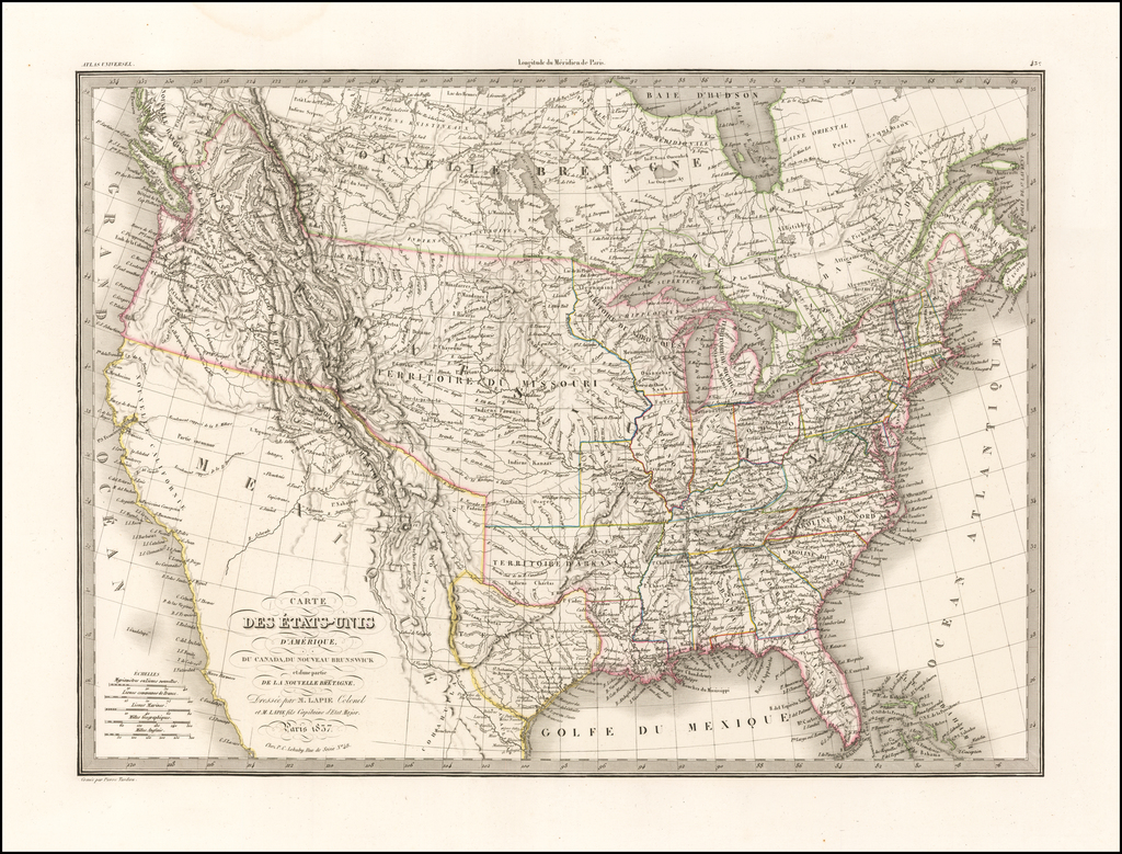 Carte Des Etats-Unis D'Amerique. . . .1837 [Republic of Texas] - Barry ...