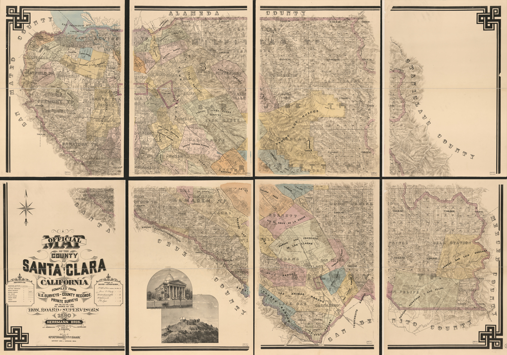 Official Map of the County of Santa Clara California Compiled From U.S ...
