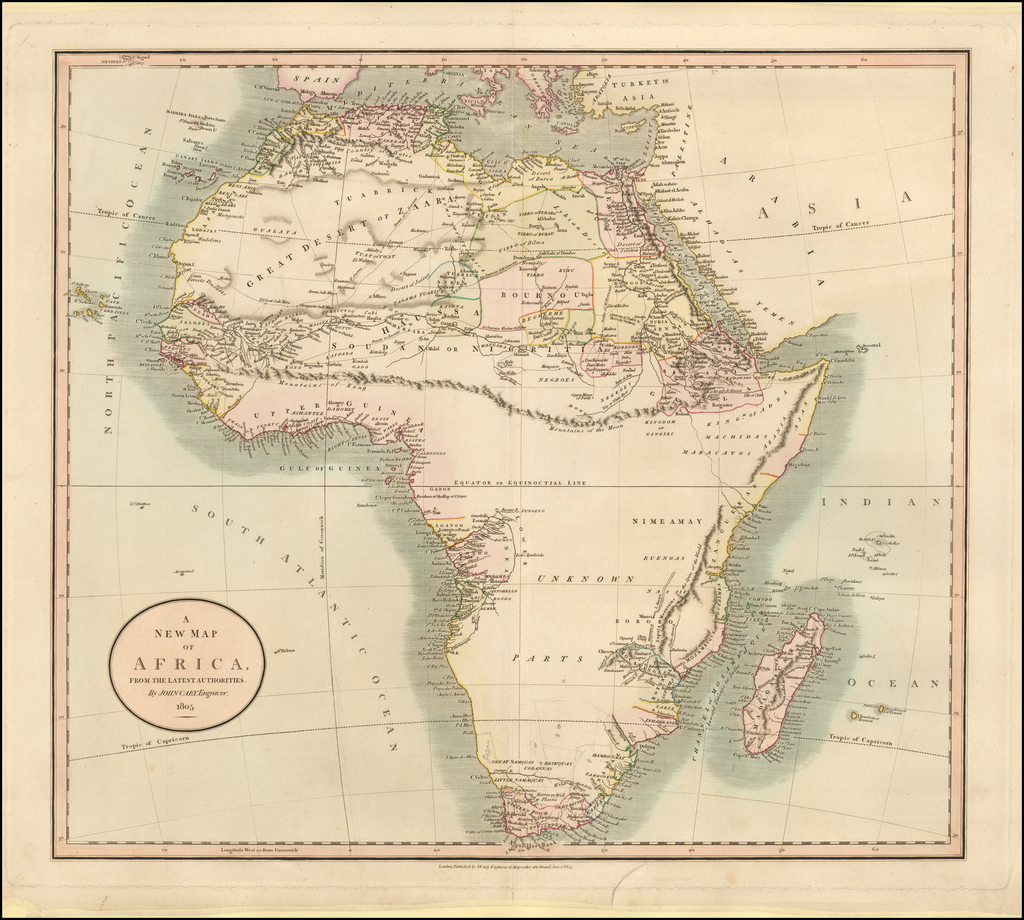 A New Map of Africa, From the Latest Authorities . . . 1805 - Barry ...