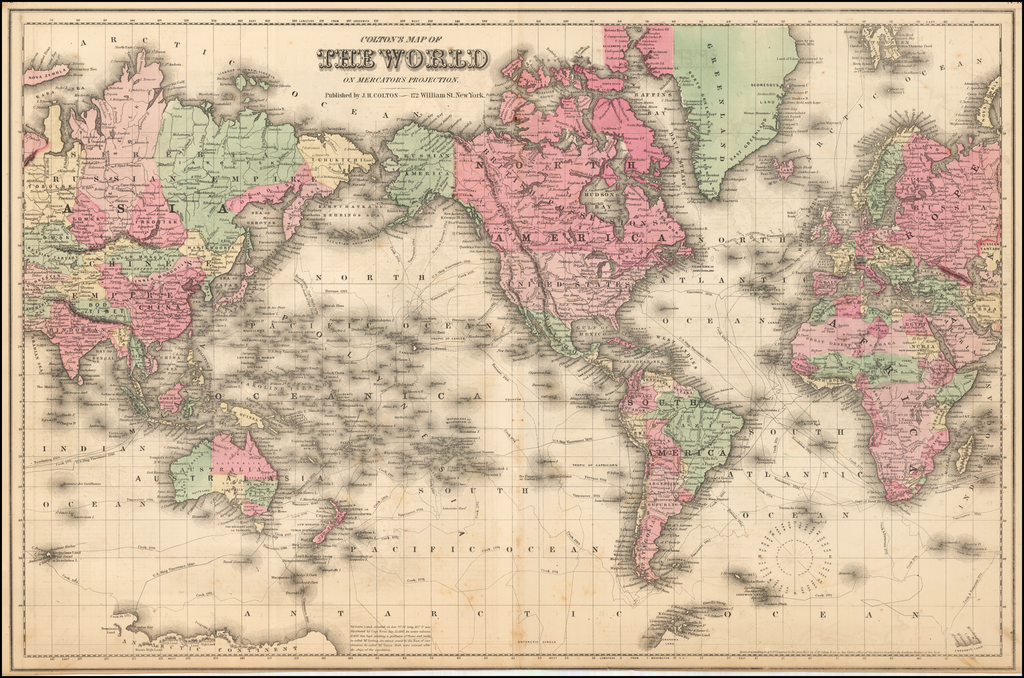 Colton's Map of the World on Mercator's Projection - Barry Lawrence ...