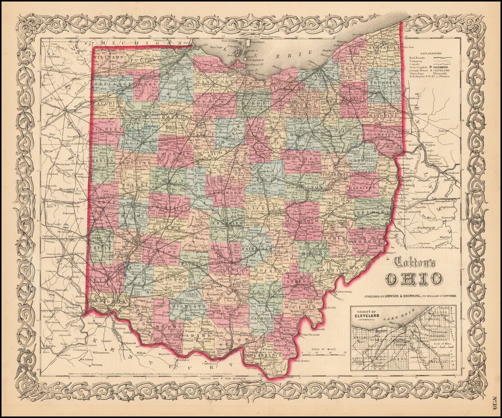 Colton's Ohio - Barry Lawrence Ruderman Antique Maps Inc.