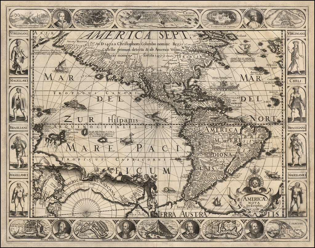 Americae Nova Descriptio . . . 1614 - Barry Lawrence Ruderman Antique ...