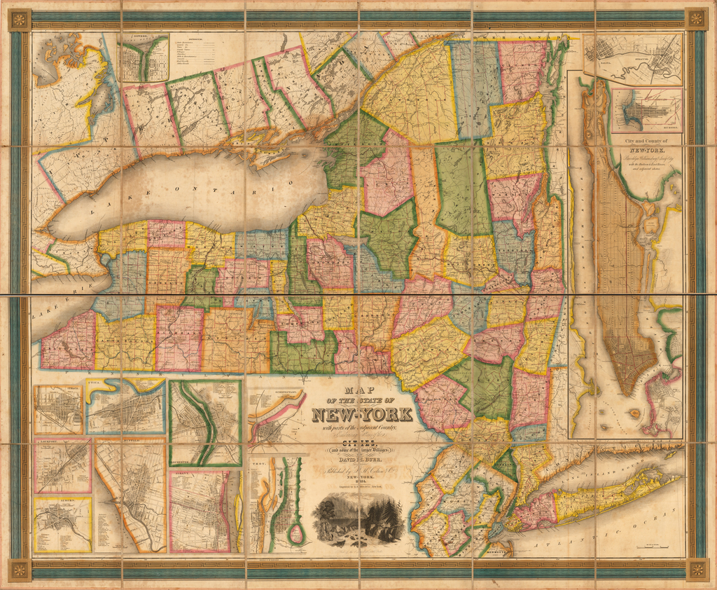 New York State Counties Large Map Large Detailed Map State New York