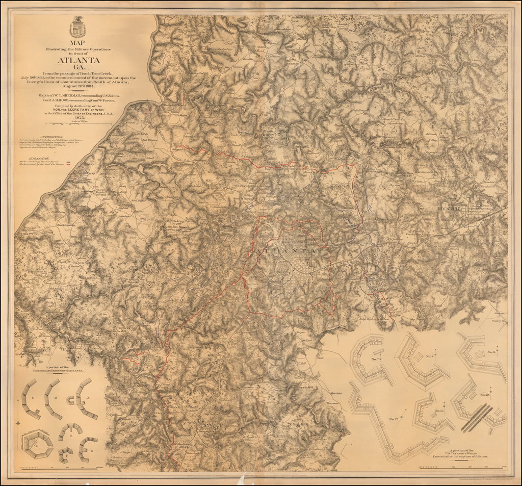 [Atlanta Campaign] Map Illustrating the Military Operations in Front of ...