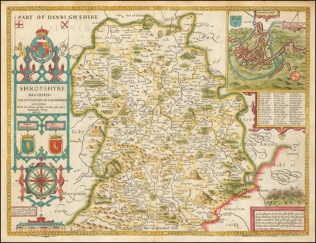 Shropshyre Described The Situation of Showesbury Shewed With the Armies ...