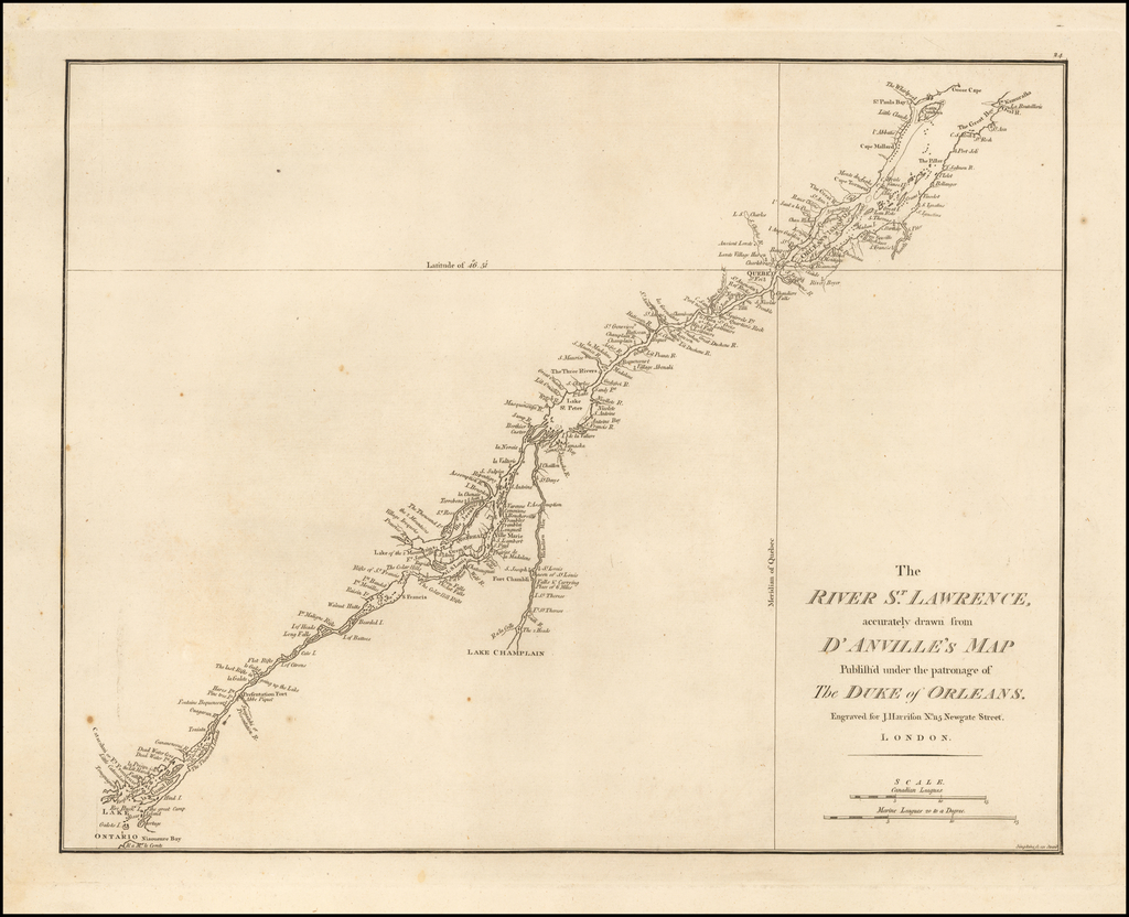 The River St. Lawrence, accurately drawn from D'Anville's Map Published ...