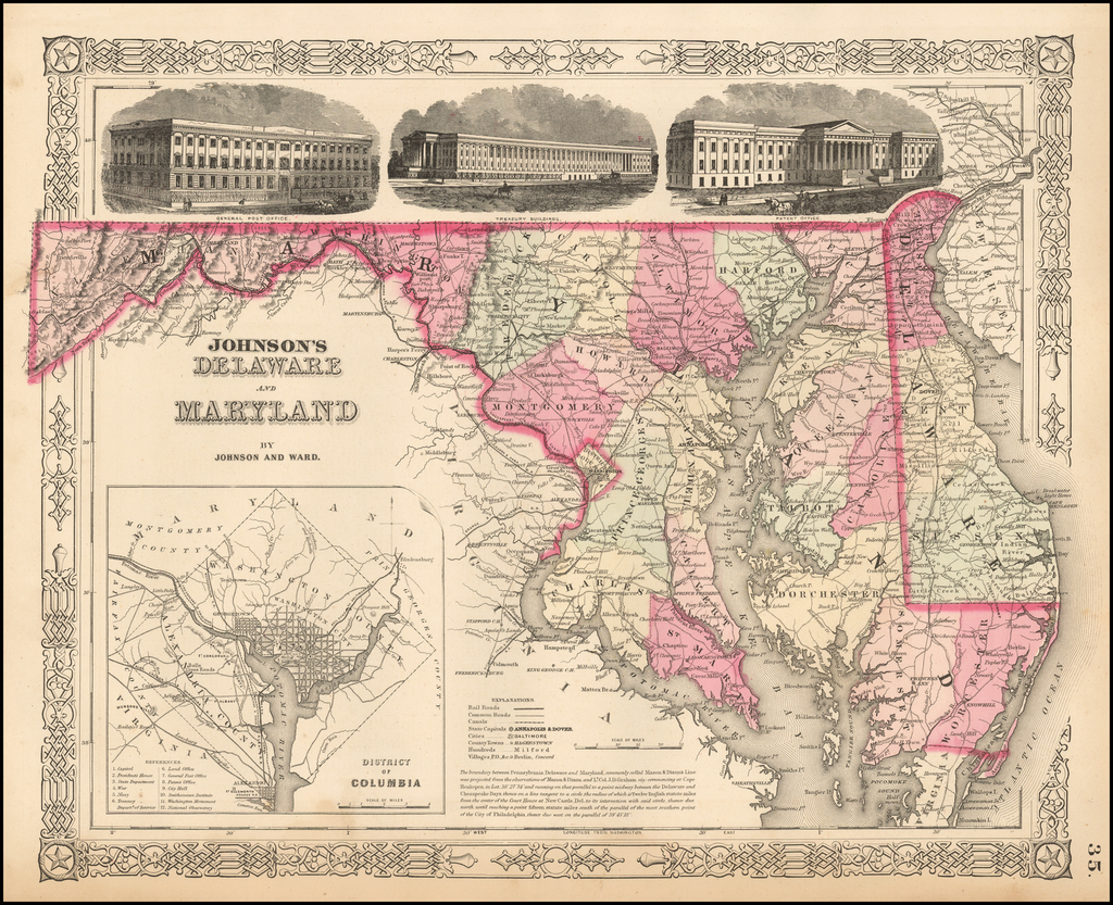 Johnson's Delaware and Maryland [Inset map of Washington DC] - Barry ...