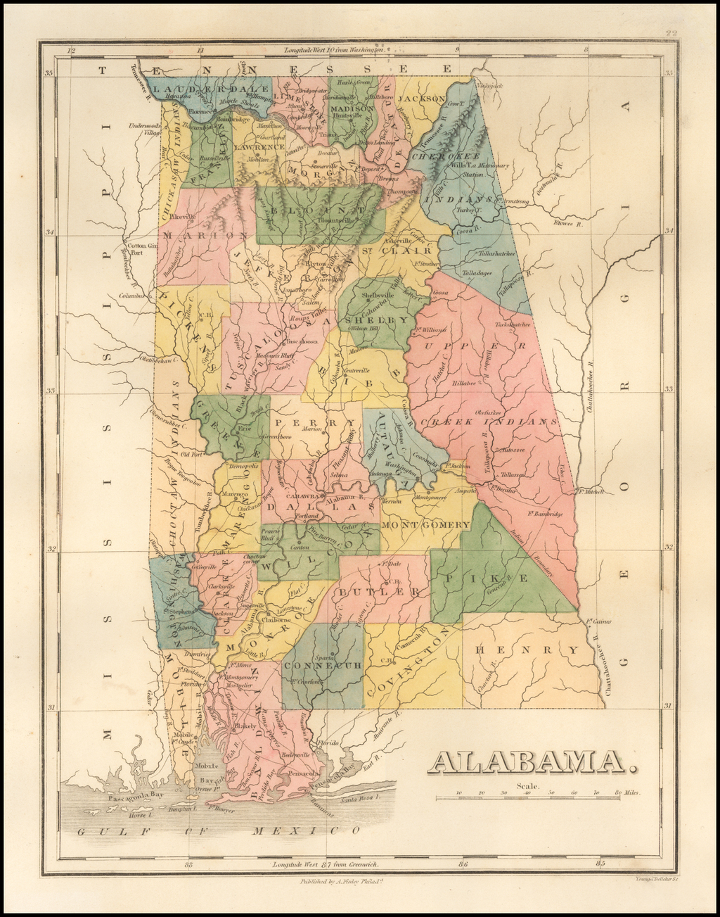 Alabama - Barry Lawrence Ruderman Antique Maps Inc.