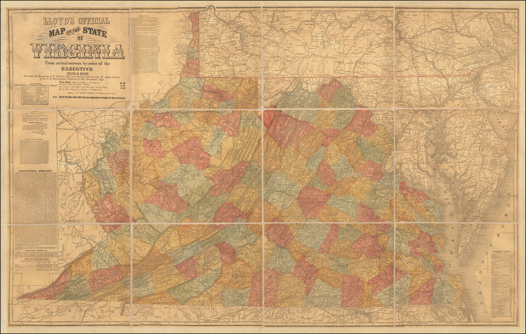 Lloyd's Official Map of the State of Virginia From actual surveys by ...