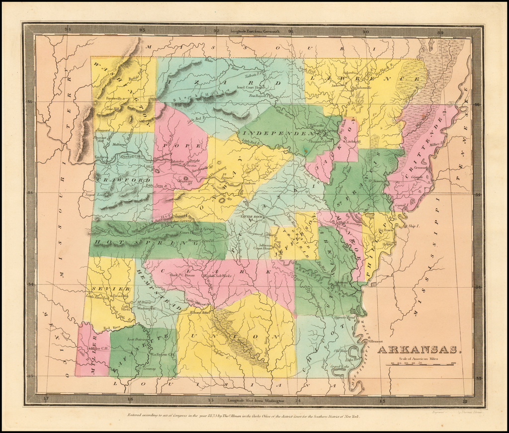 Arkansas - Barry Lawrence Ruderman Antique Maps Inc.