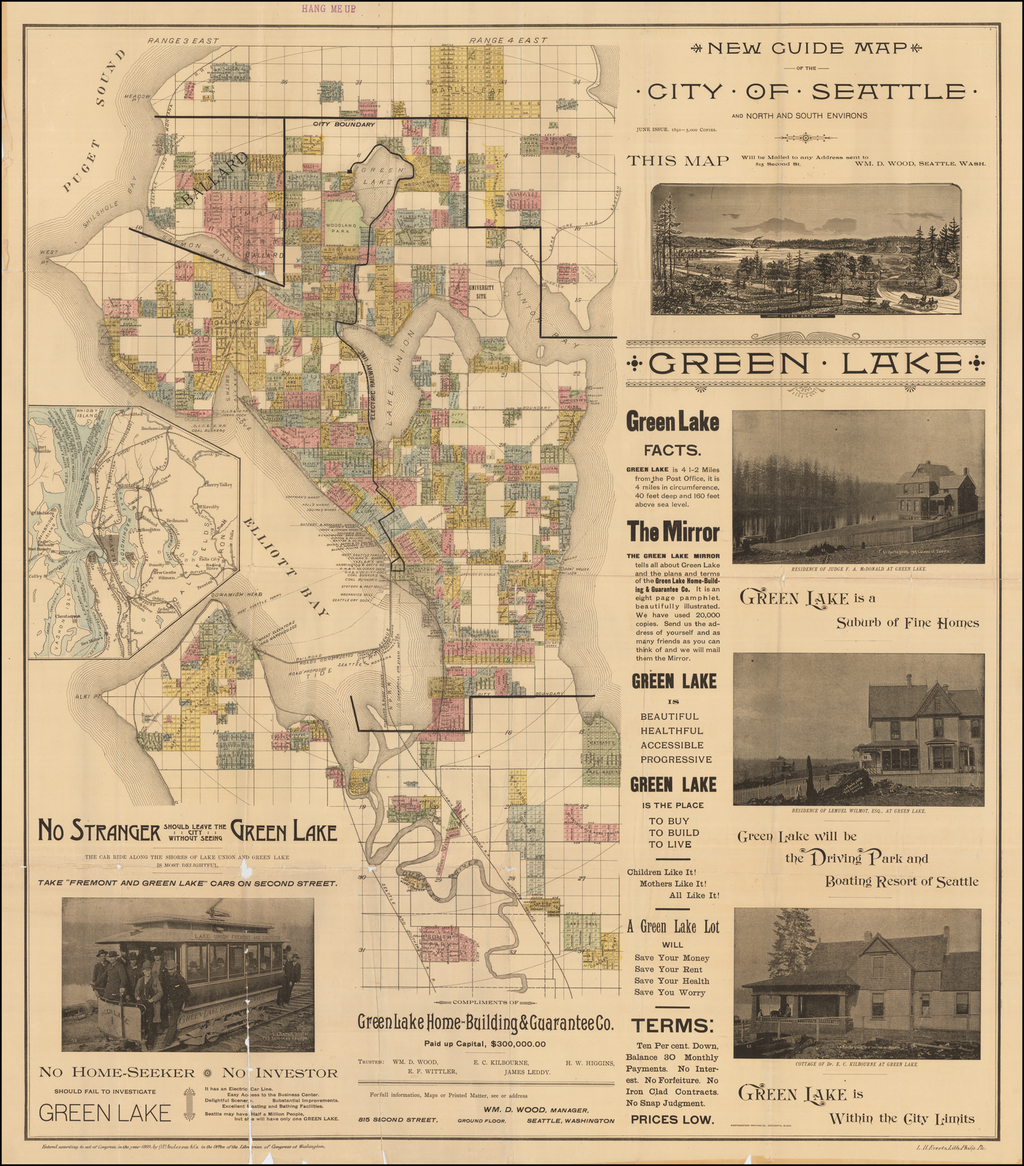 New Guide Map of the City of Seattle and North and South Environs ...