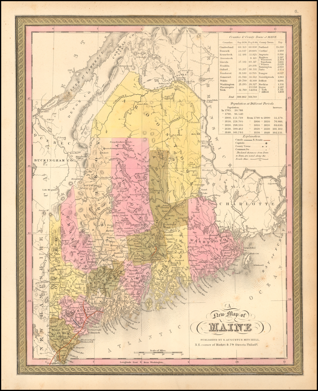 A New Map of Maine - Barry Lawrence Ruderman Antique Maps Inc.