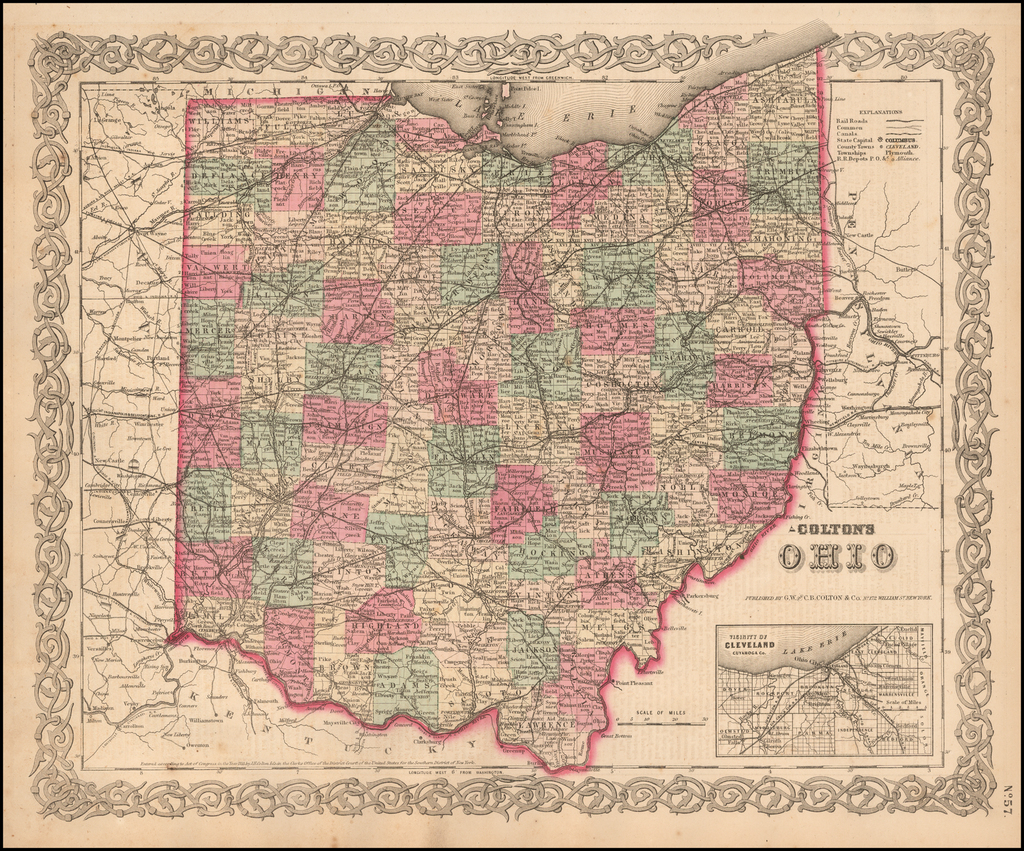 Colton's Ohio - Barry Lawrence Ruderman Antique Maps Inc.