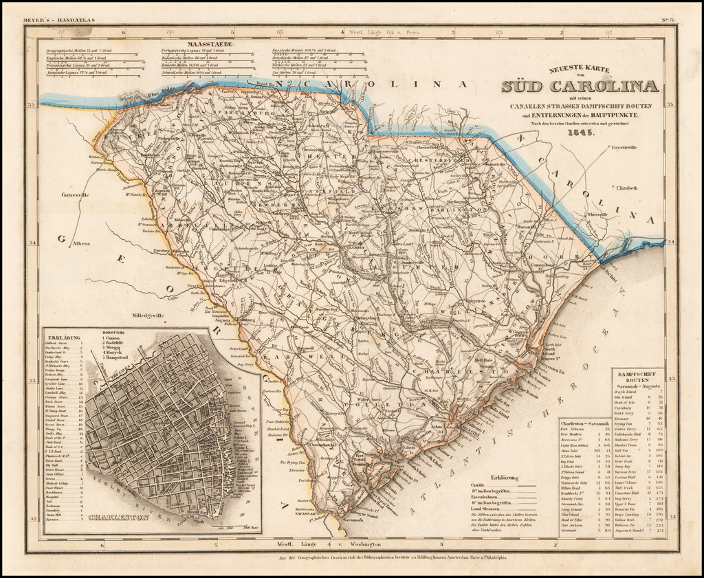 Neueste Karte von Sud Carolina . . . 1845 - Barry Lawrence Ruderman ...