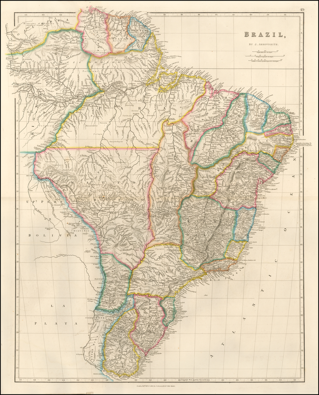 Brazil, By J. Arrowsmith - Barry Lawrence Ruderman Antique Maps Inc.