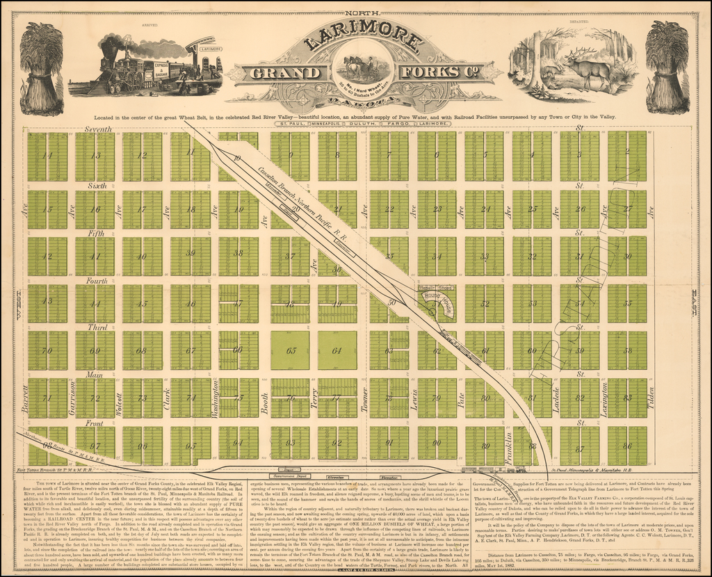 Larimore Grand Forks Co. Dakota - Barry Lawrence Ruderman Antique Maps Inc.