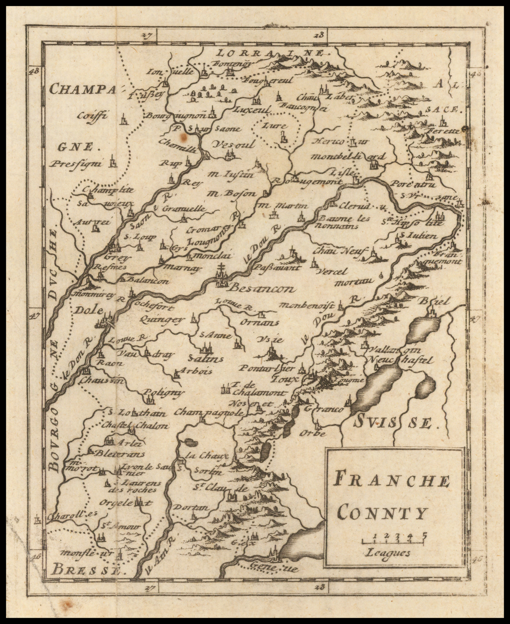 Franche Connty - Barry Lawrence Ruderman Antique Maps Inc.