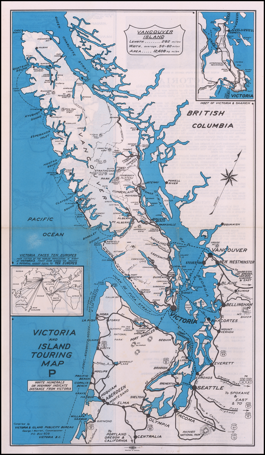 Victoria and Island Touring Map - Barry Lawrence Ruderman Antique Maps Inc.