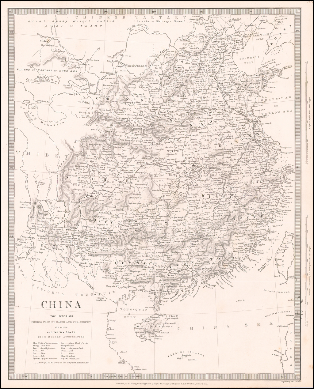 China. The Interior. Chiefly From Du Halde and The Jesuits 1710 to 1718 ...