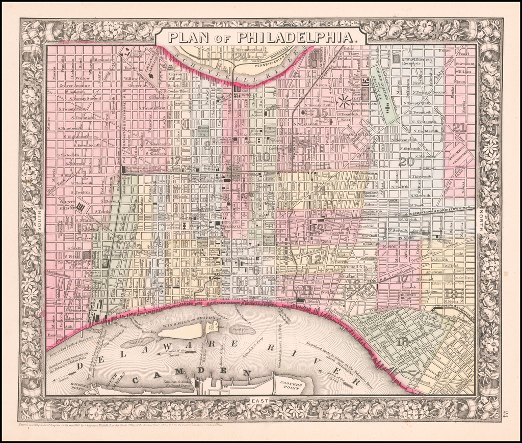 Plan of Philadelphia - Barry Lawrence Ruderman Antique Maps Inc.