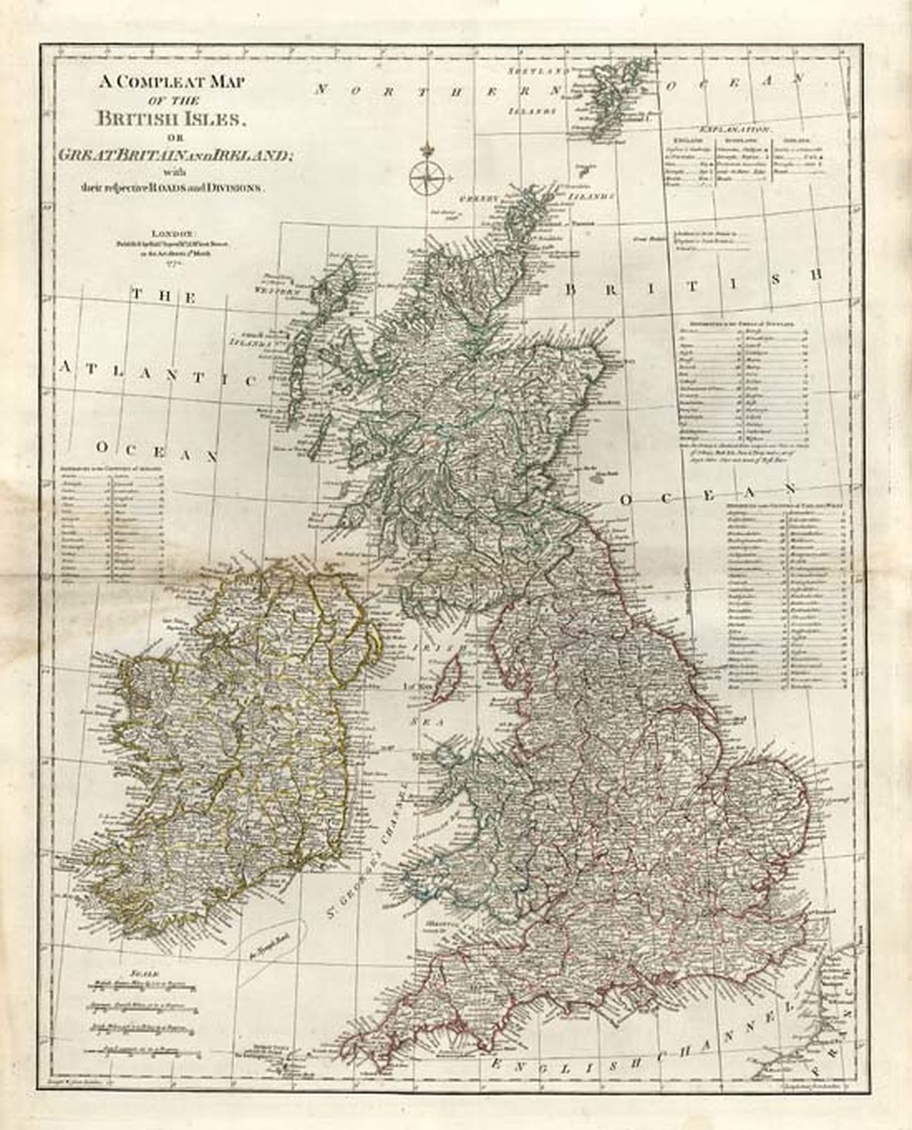 A Compleat Map of the British Isles, or Great Britain And Ireland; with ...