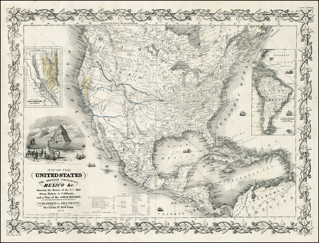 Map of the United States, The British Provinces, Mexico &c. Showing the ...