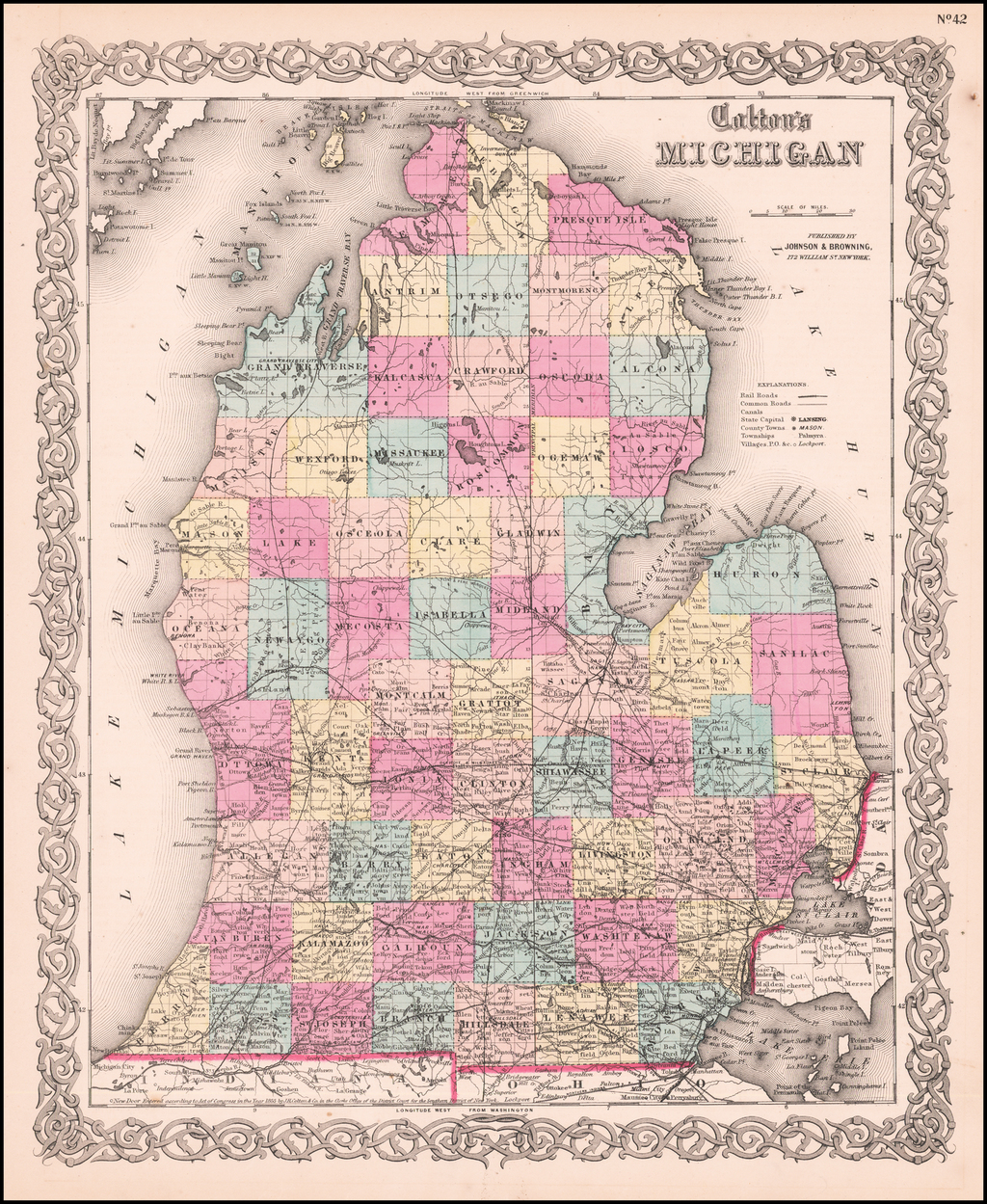 Michigan - Barry Lawrence Ruderman Antique Maps Inc.