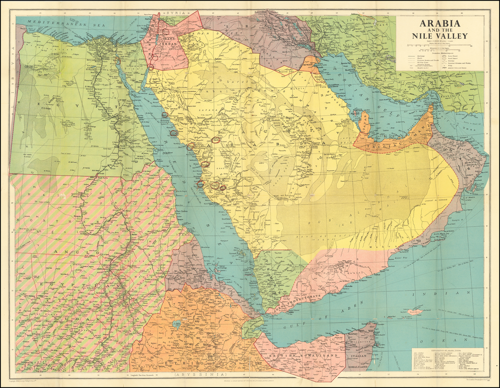 Arabia and the Nile River Valley - Barry Lawrence Ruderman Antique Maps ...