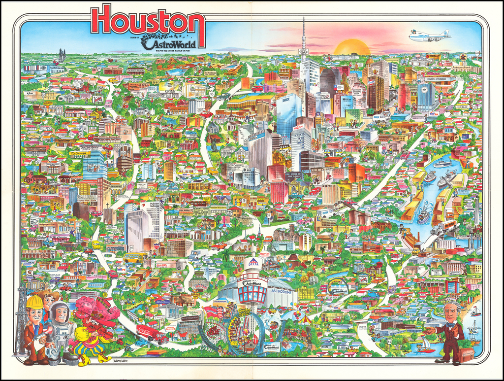 Astroworld Map A 1969 Souvenir Map Of The Astroworld Amusment Park.