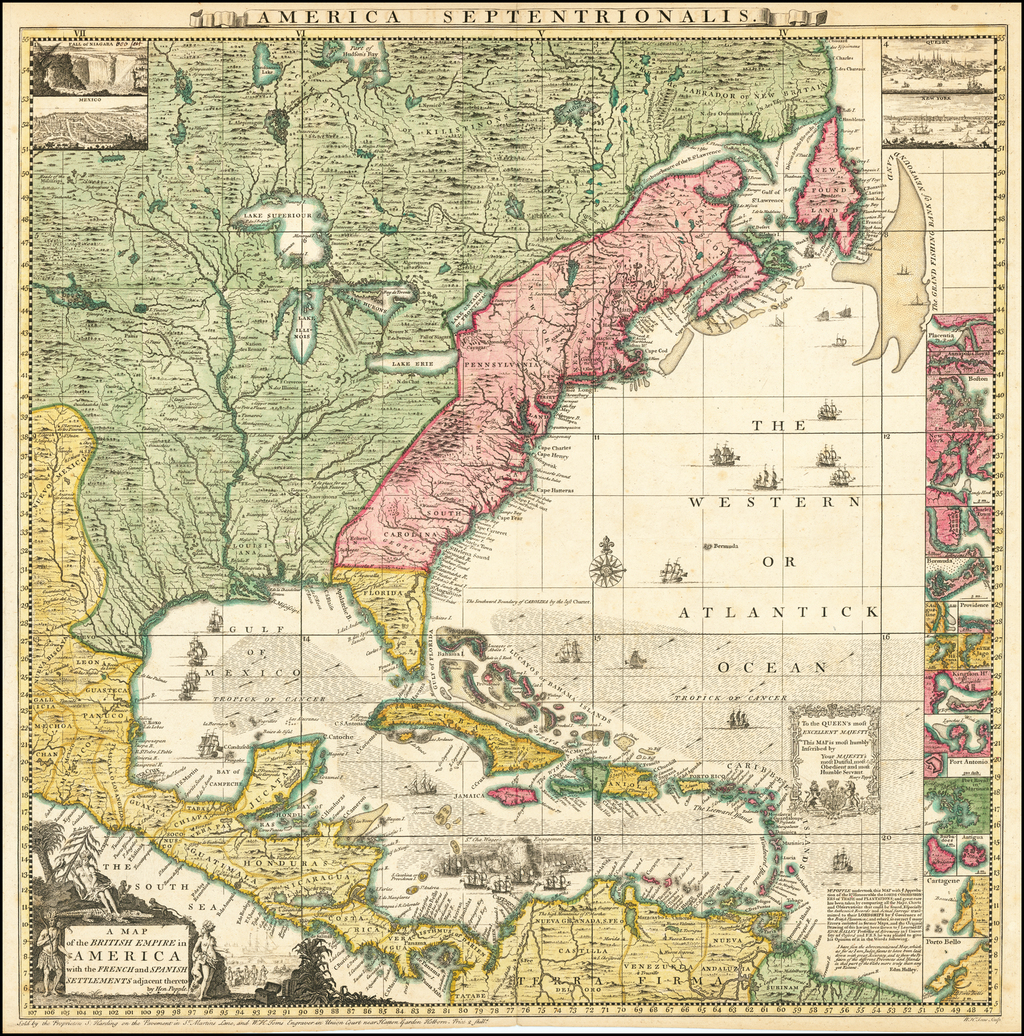 1700s British Empire Map One Of The Finest 17th Century Maps Of The