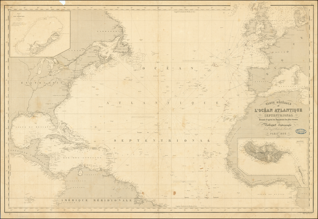 Carte Generale de L'Ocean Atlantique Septentrionale Dressee d'apres les ...