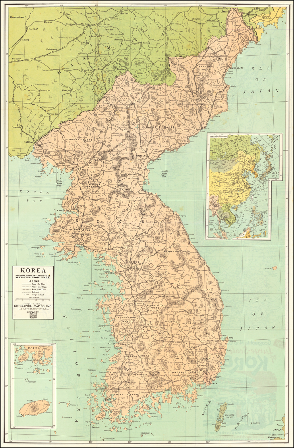 Geographia Map Company's Large Scale Map of Korea - Barry Lawrence ...
