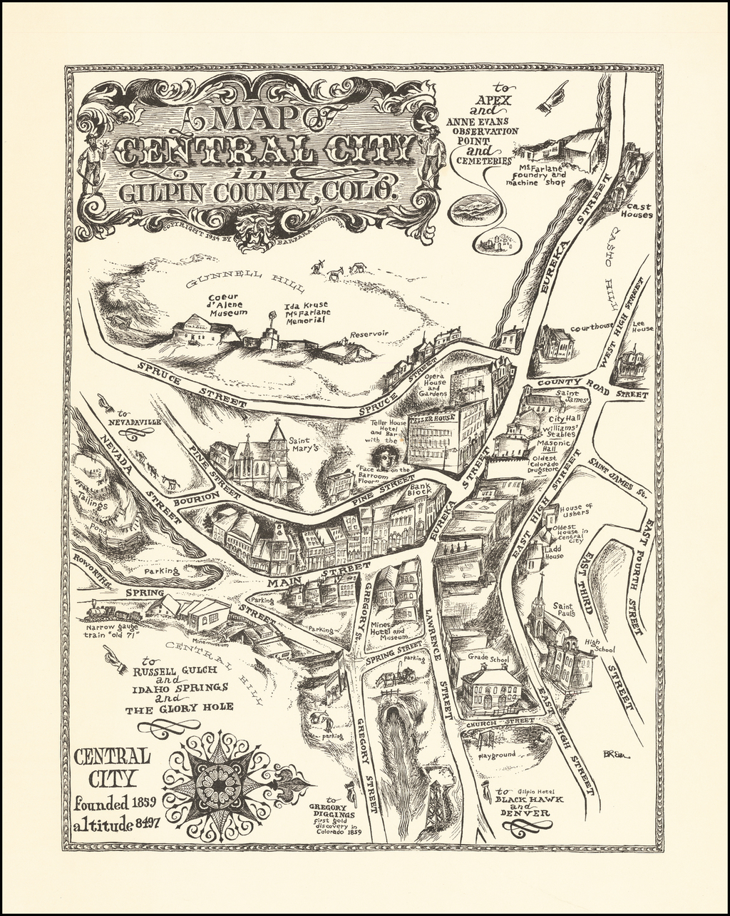 A Map of Central City in Gilpin County, Colo. - Barry Lawrence Ruderman ...