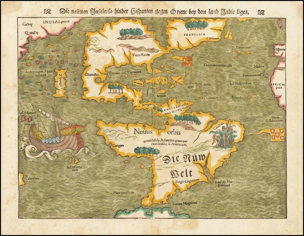[First Map of the Continent of America] Die Neuwen Inseln / So hinder ...