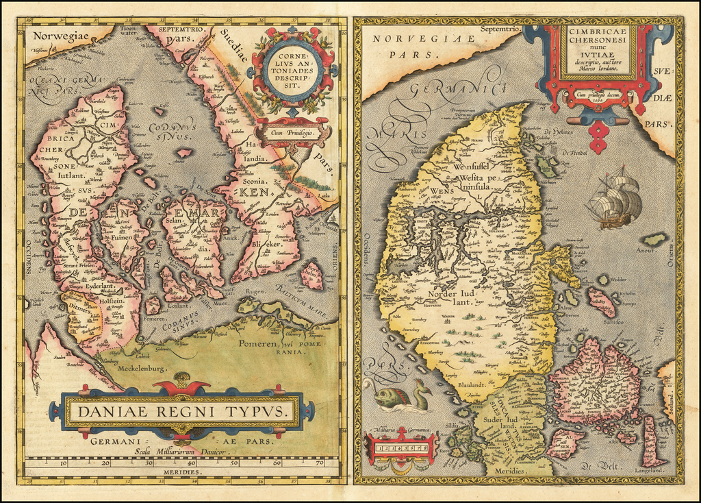 Daniae Regni Typus [with] Cimbricae Chersonese nunc Iutiae descriptio ...