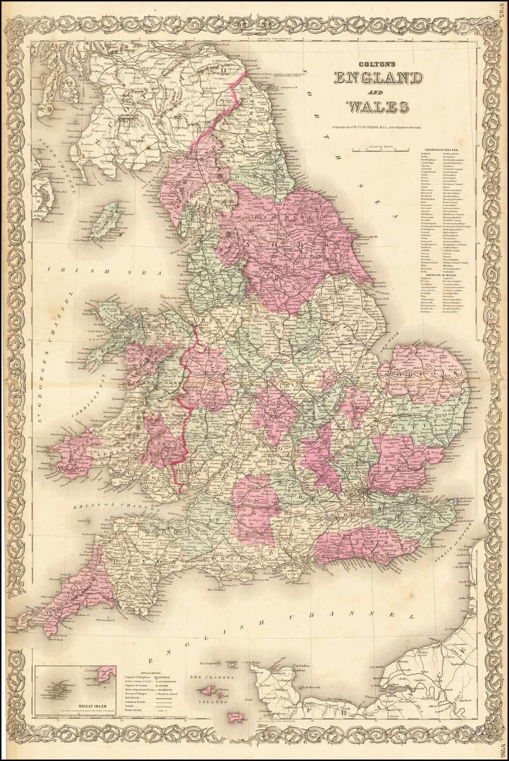 Colton's England and Wales - Barry Lawrence Ruderman Antique Maps Inc.